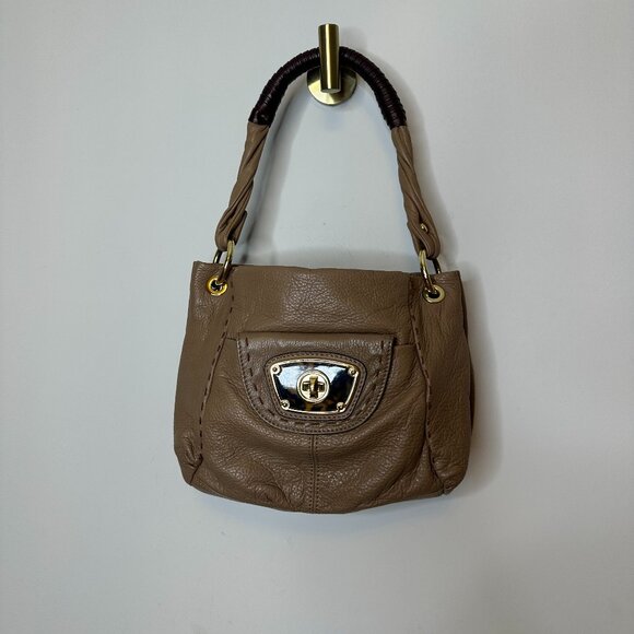 b. makowsky | Bags | B Makowsky Taupe Brown Leather Shoulder Bag ...